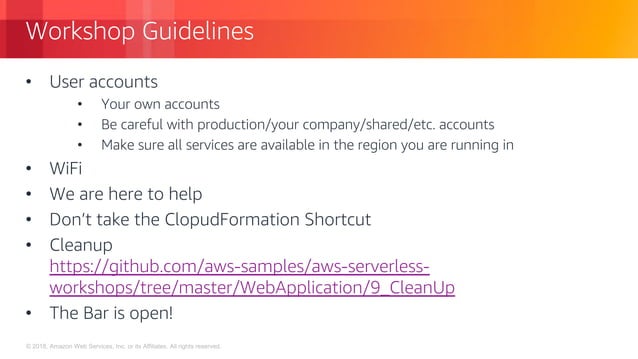 Wildrydes Serverless Workshop Tel Aviv | PPT