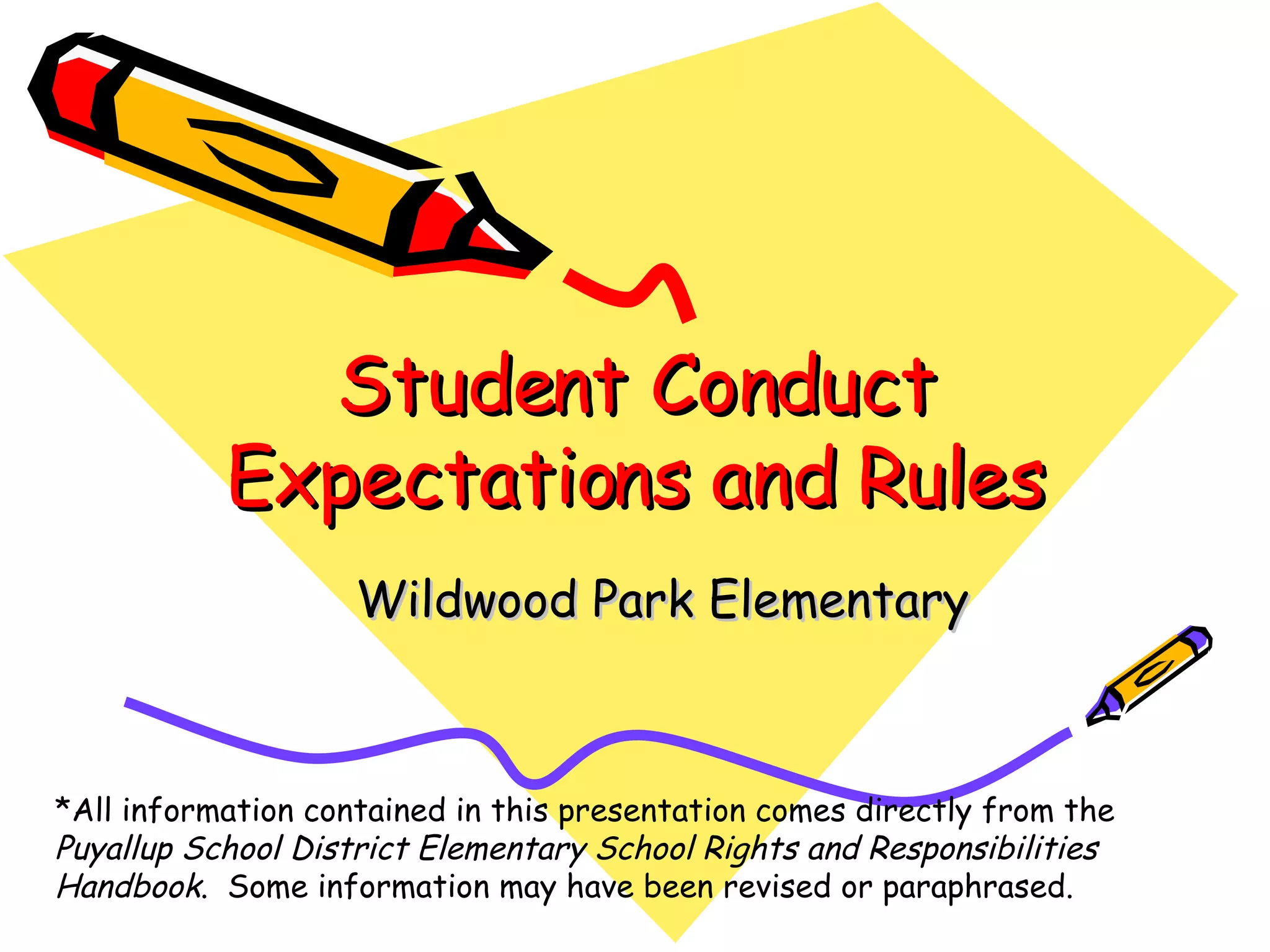 Wildwood Student Conduct Expectations And Rules | PPT