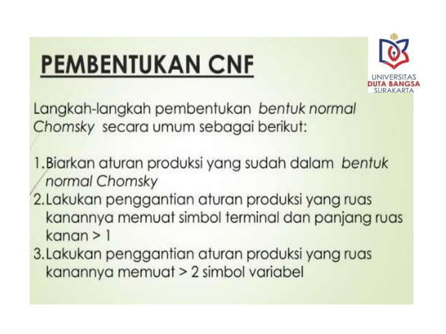 Wiles_ChomskyNormalForm_TBO_2021.untuk perkuliahanf | PPT