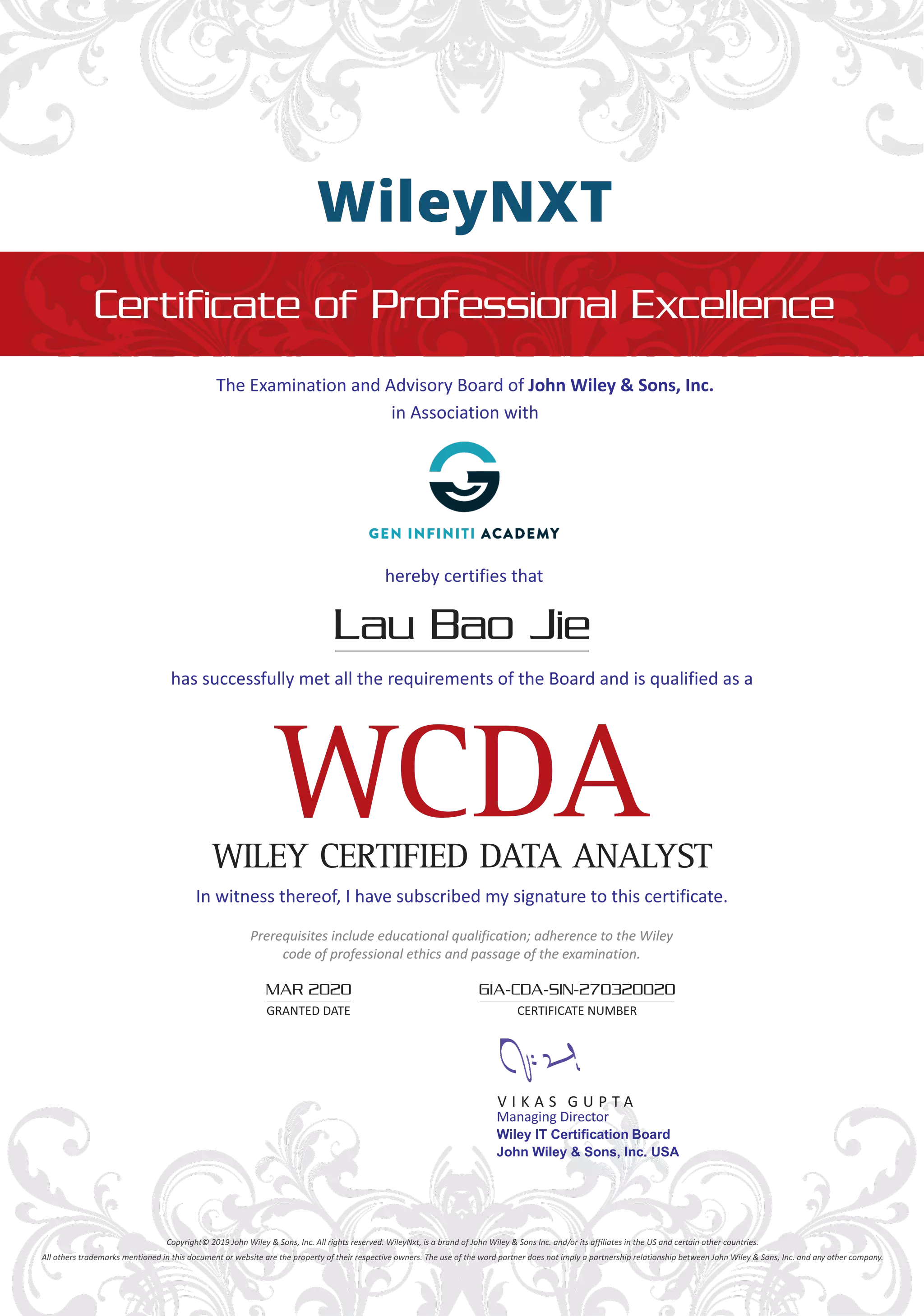 Wiley data analyst certification | PDF