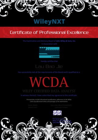 Wiley data analyst certification | PDF