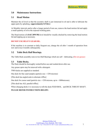 Wilfley manual | PDF