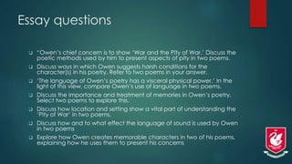 Wilfred Owen Poetry: AS English Literature, Westlake Boys CiE | PPTX
