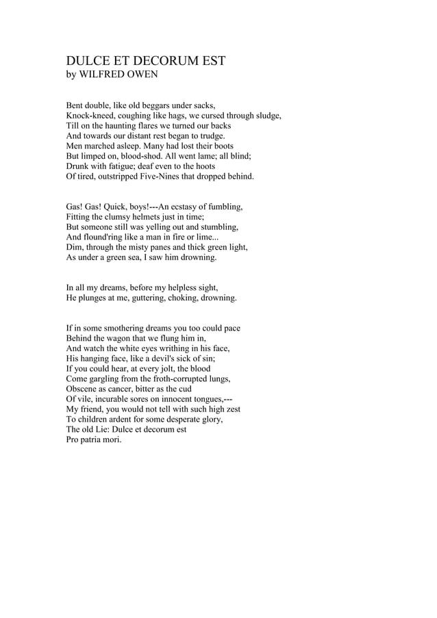 Wilfred Owen's Poetry | PDF