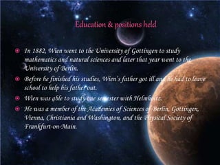Wilhelm wien | PPTX