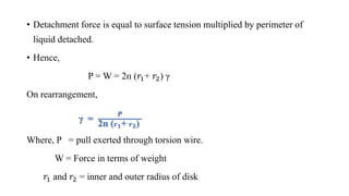 Surface and Interfacial tension [Part-3(b)] (Measurement of Surface and ...