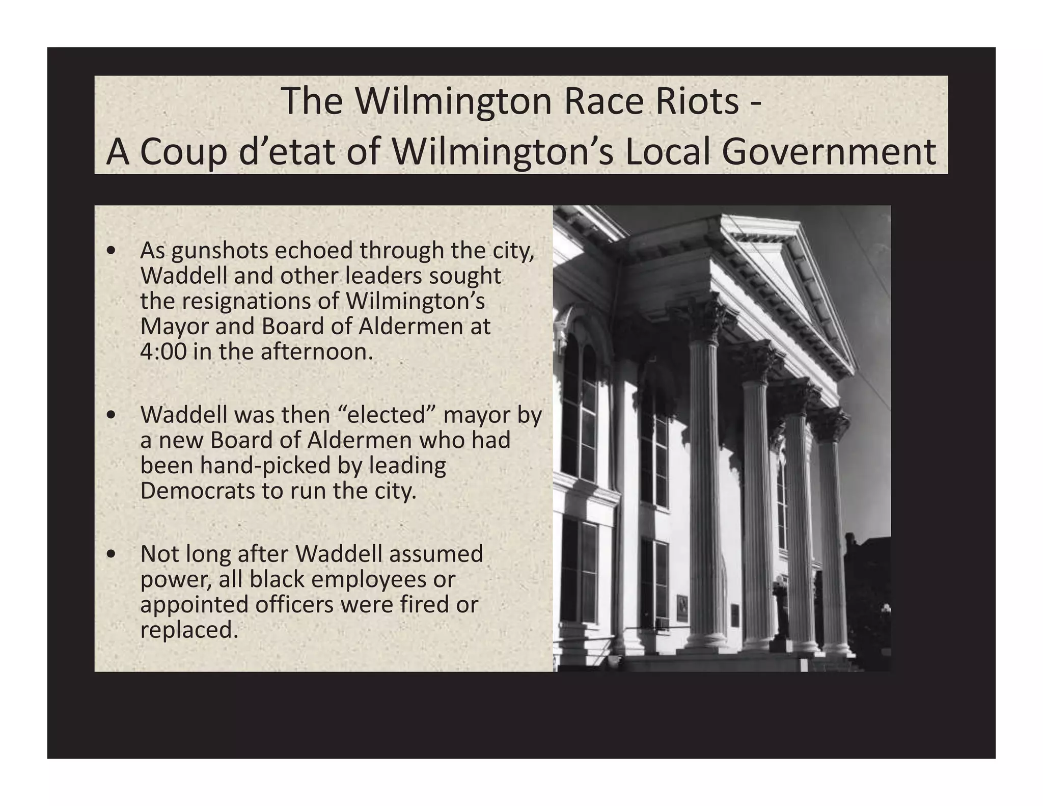 Wilimington Race Riot Part 2 | PPT | Free Download