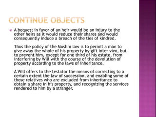 Will / wasiya under Islamic Law | PPTX