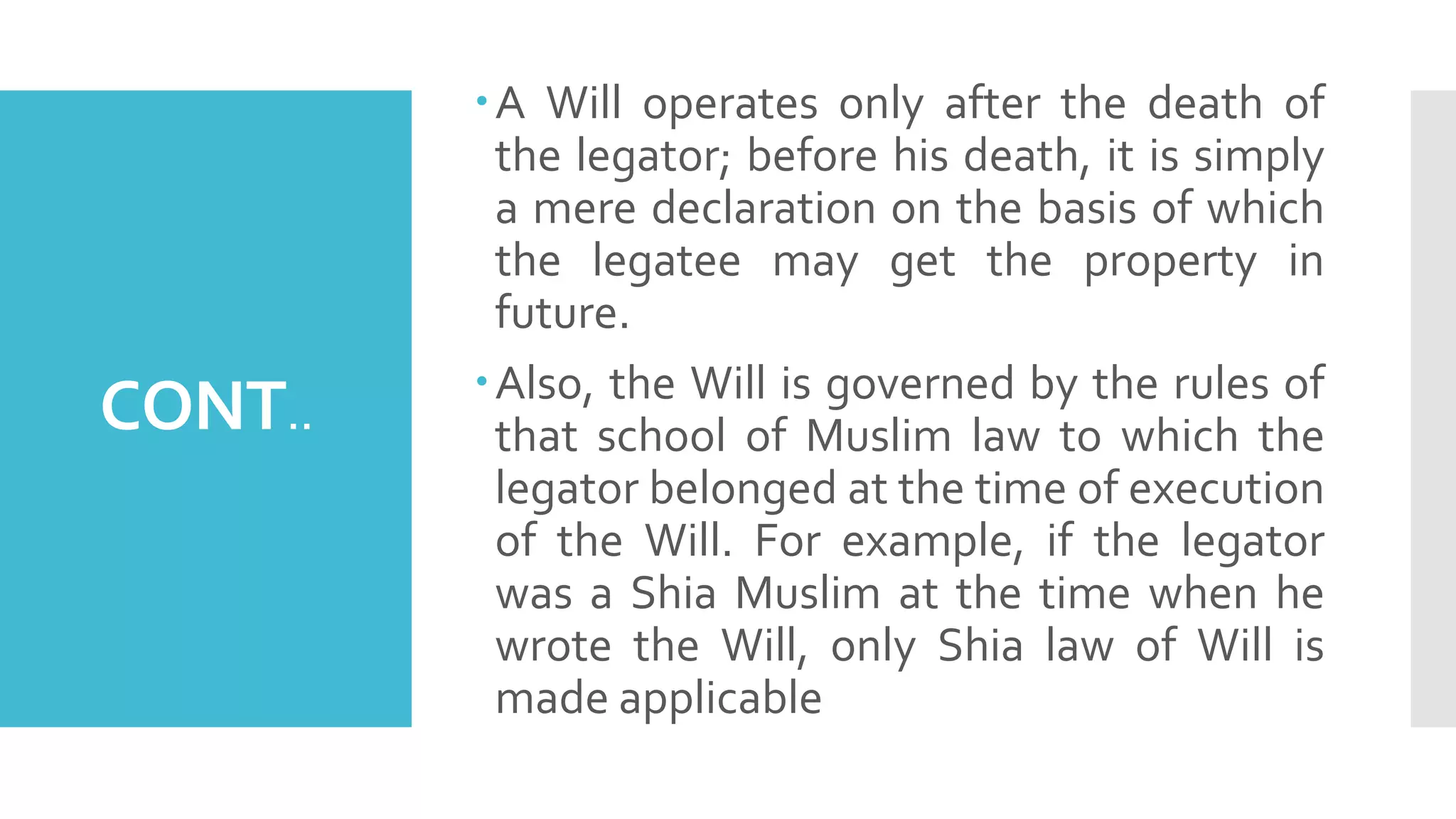 Will-Wasiyat under Islamic law | PPTX