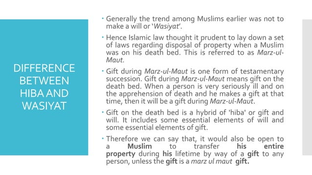 Will-Wasiyat under Islamic law | PPTX | Islam | Religion & Spirituality