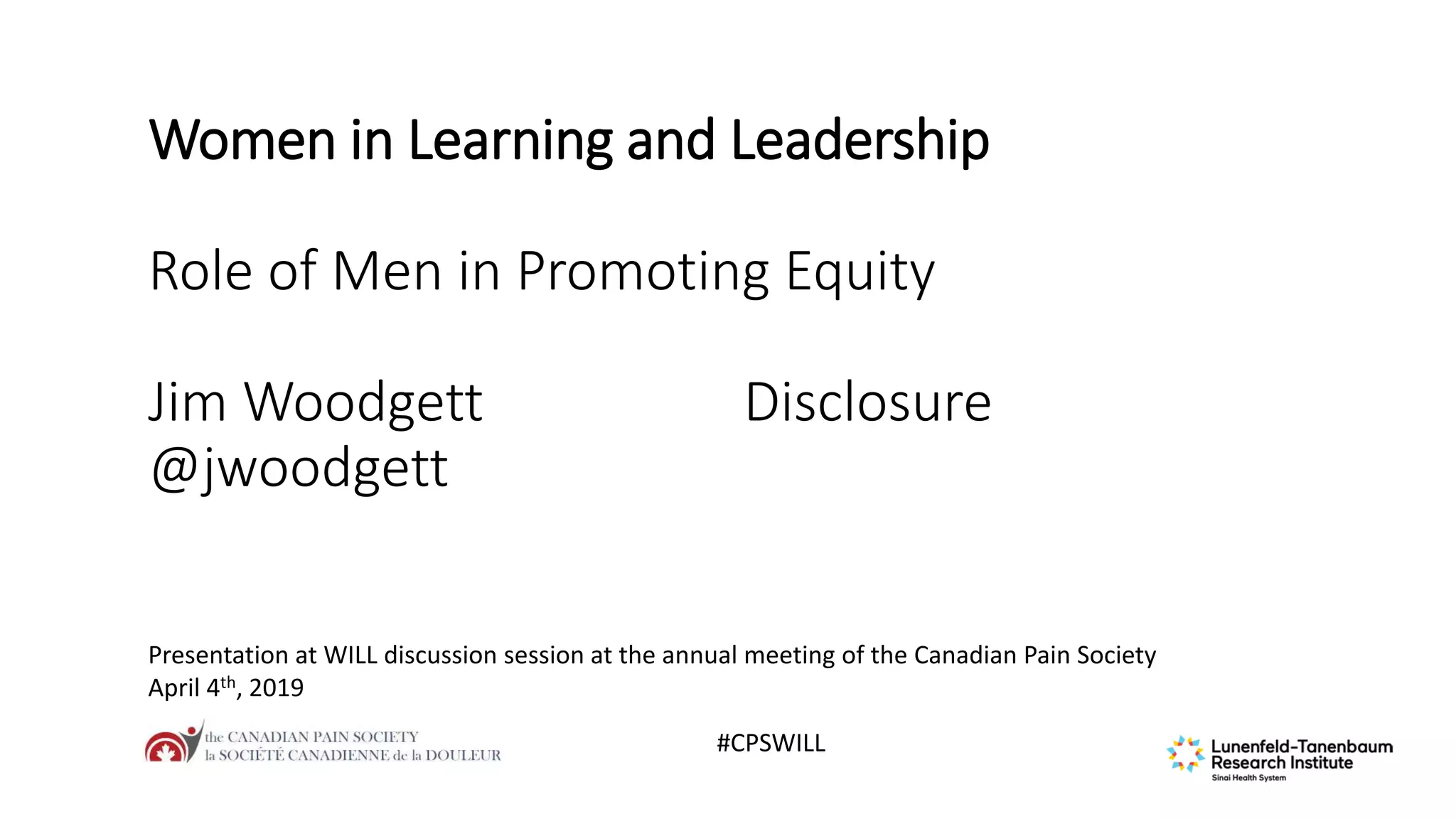 Role of Men in Promoting Equity in STEM Leadership | PPT