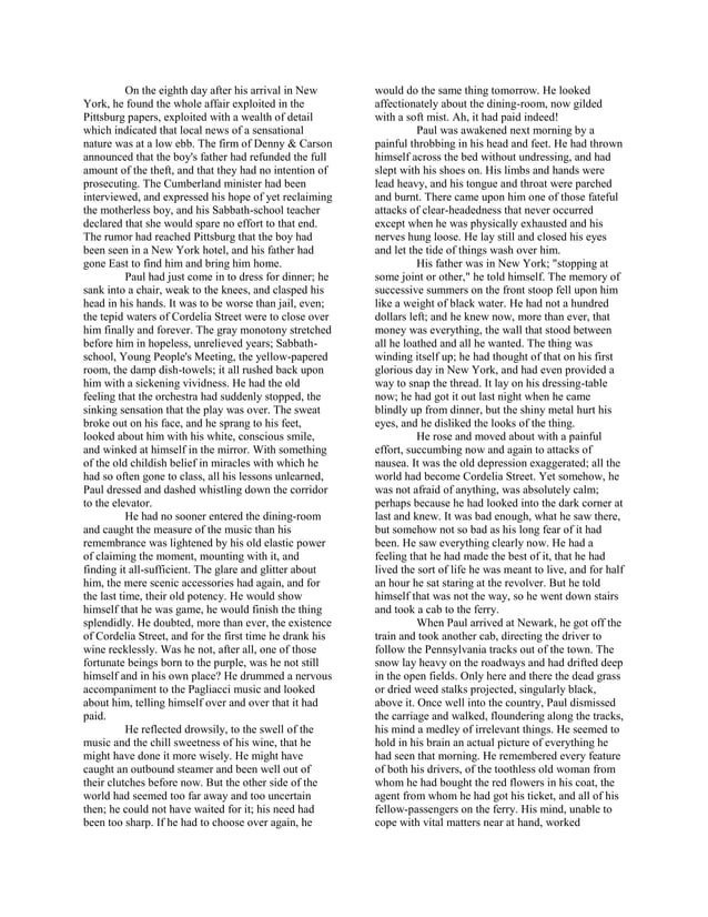 Willa cather, paul's case | PDF