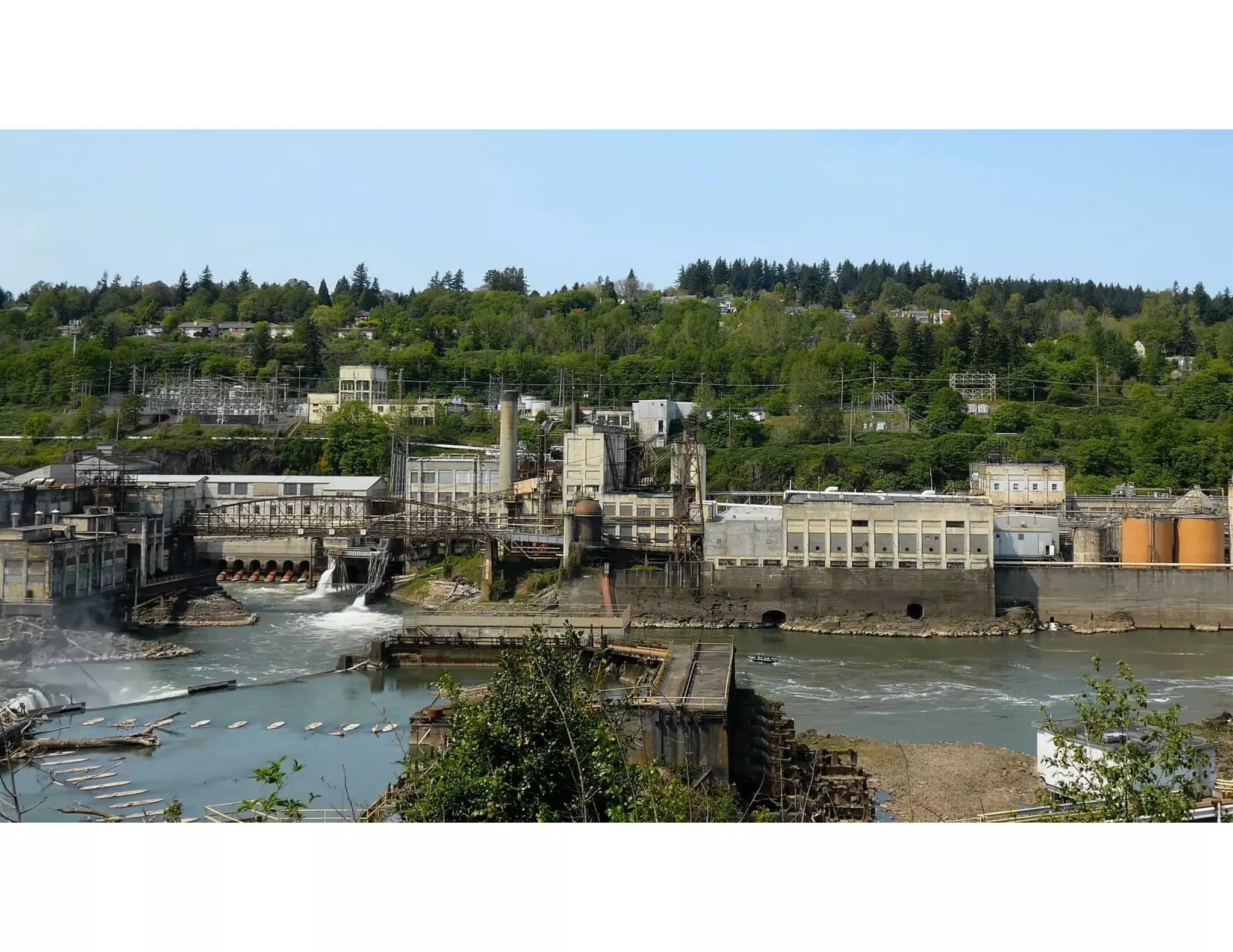 Willamette Falls and a paper mill at Oregon City, on the Willamette ...