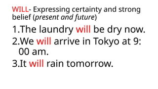 MODAL VERBS WILL AND WOULD ITS FORMS AND FUNCTIONS | PPTX