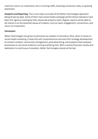 Willan Technologies Columbus, Ohio's Driving Force in Social Media ...