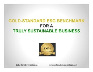 Bob Willard's Slides: "A Look at a Proposed Gold-Standard Benchmark for ...