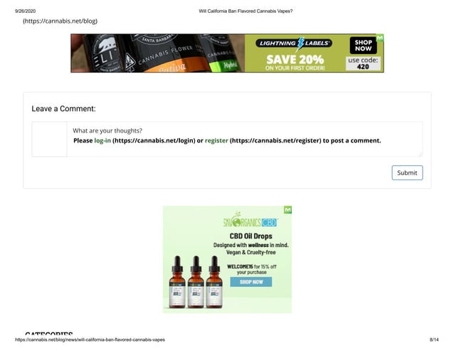 Will California Ban Flavored Vape Pens Ppt
