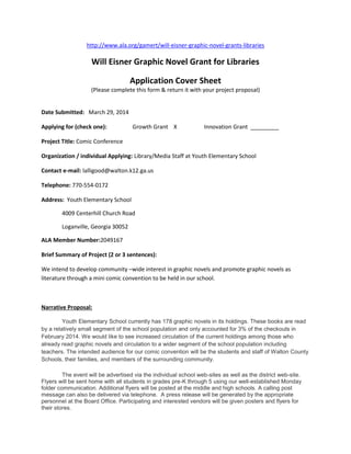 Will eisner graphic novel grant for libraries application | DOCX