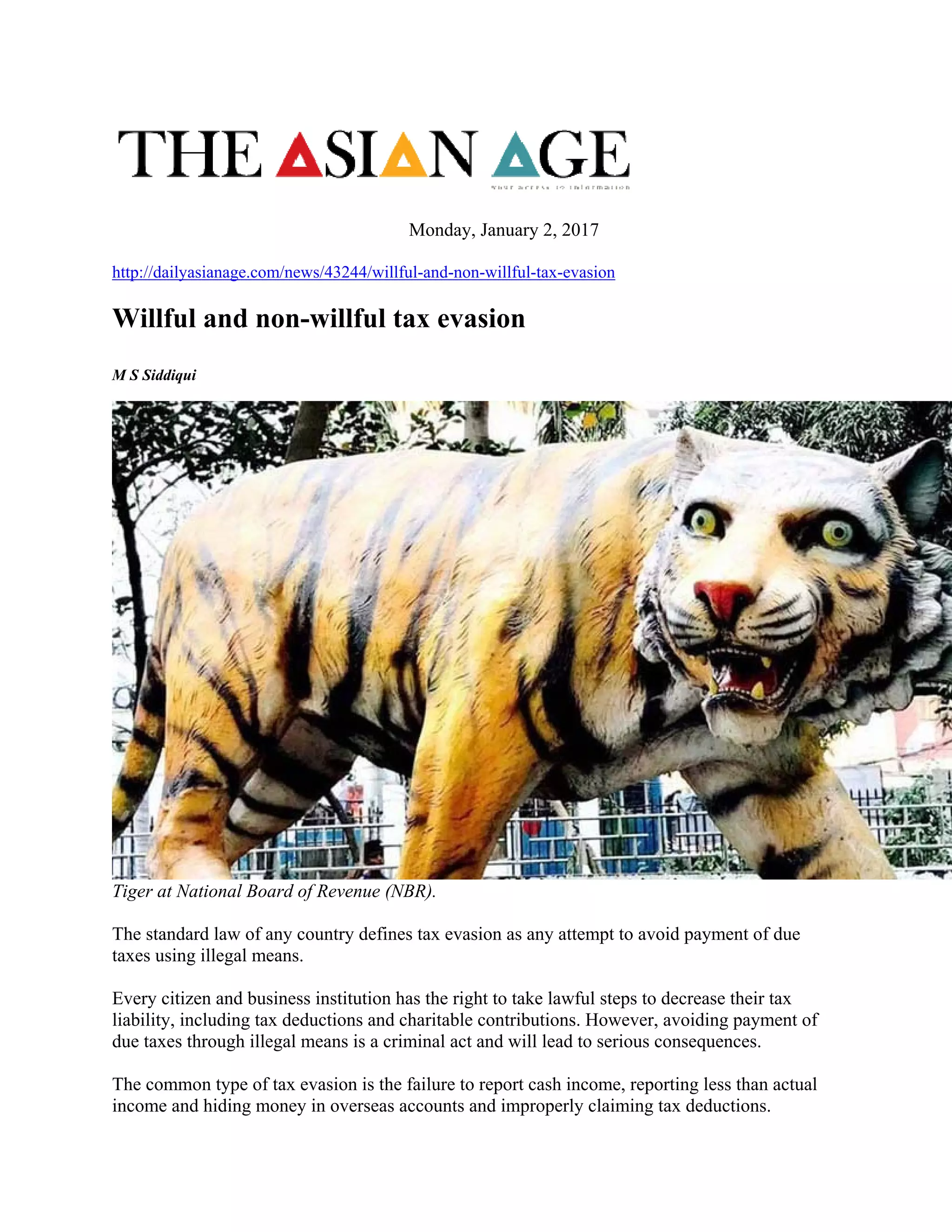 Willful and non willful tax evasion | PDF