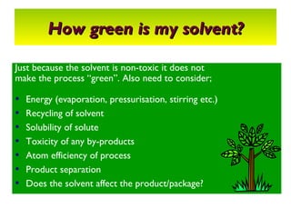 Will green chemistry solve the problem of pollution? | PPT