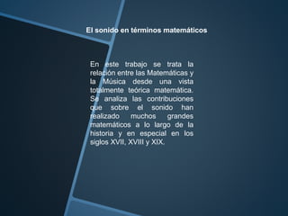 Relación Entre Música y Matemáticas | PPTX