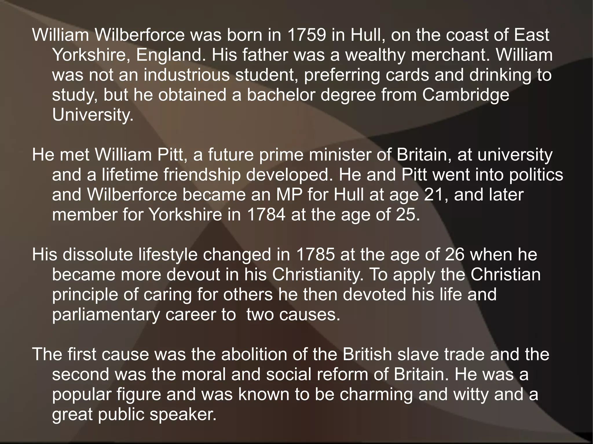 The William Wilberforce Story | PPT