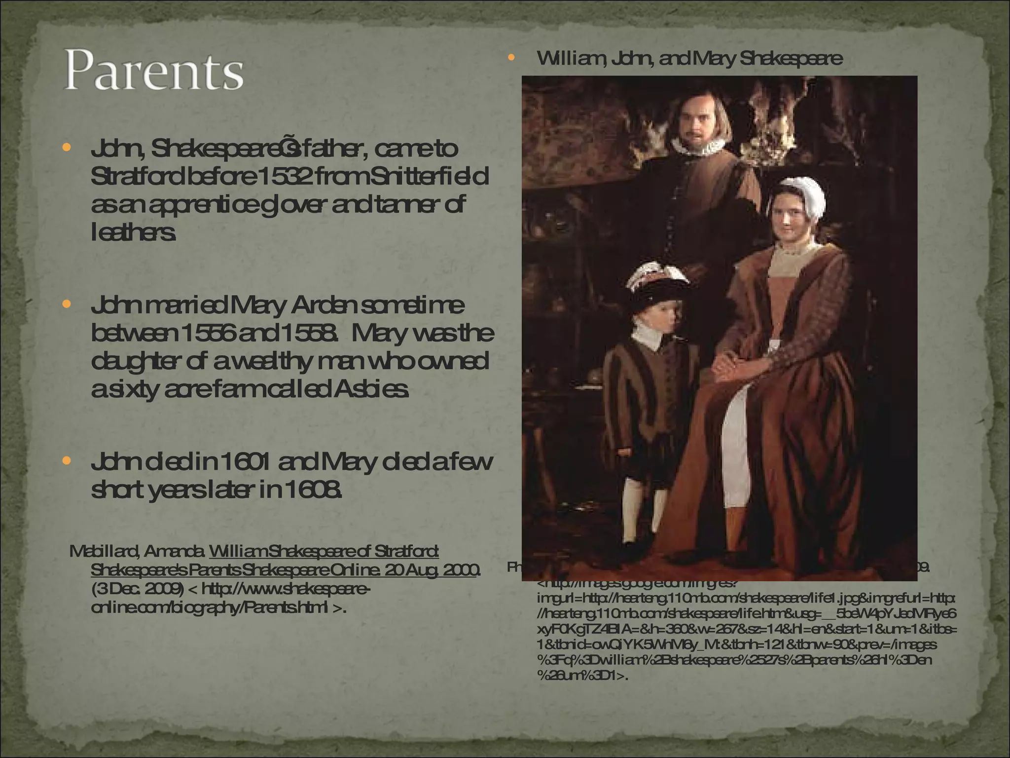 William Shakespeare (biography) | PPT