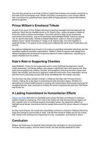 William and Kate Continue Princess Diana’s Legacy with a Heartfelt ...