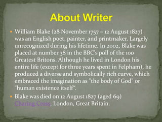 William blake as a social critic | PPTX