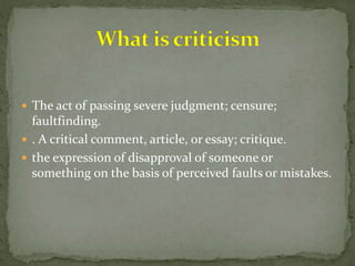 William blake as a social critic | PPTX