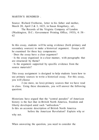 William Bradford, from History of Plimouth P | DOCX