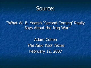 William butler yeats | PPT