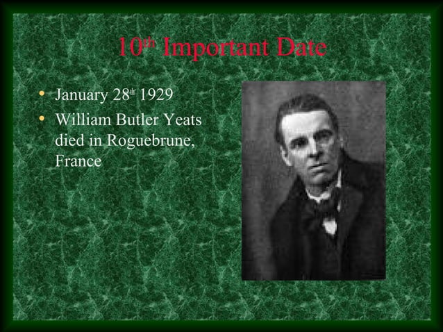 William Butler Yeats By Nicole | PPT