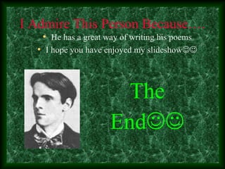William Butler Yeats By Nicole | PPT | Poetry | Books and Literature
