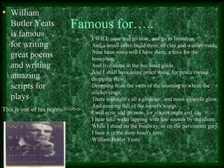 William Butler Yeats By Nicole | PPT | Poetry | Books and Literature