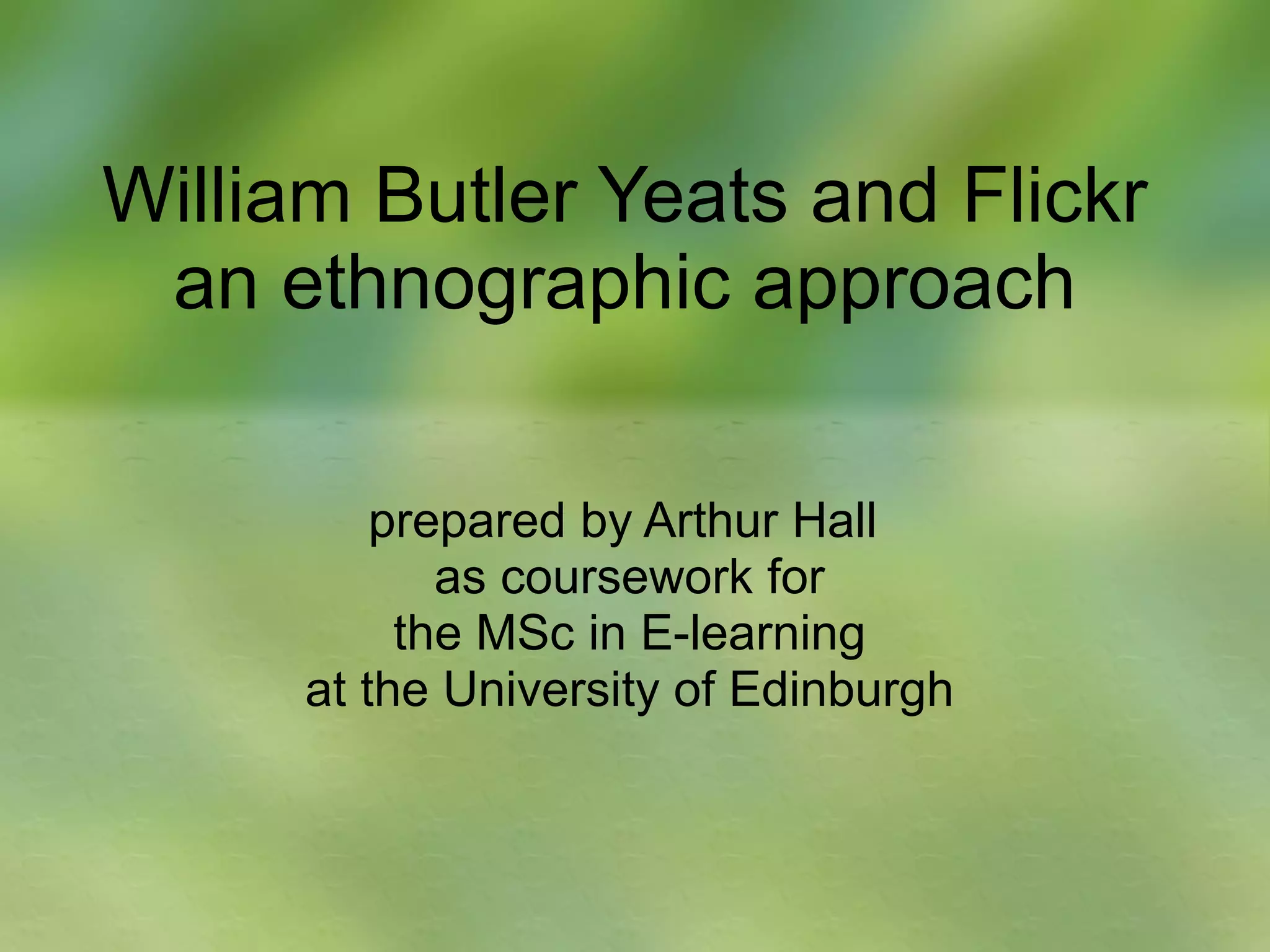 William Butler Yeats And Flickr | PPT