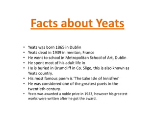 William butler yeats english project | PPTX