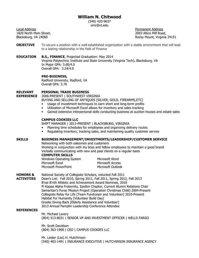 William chitwood resume | PDF | Sales | Business