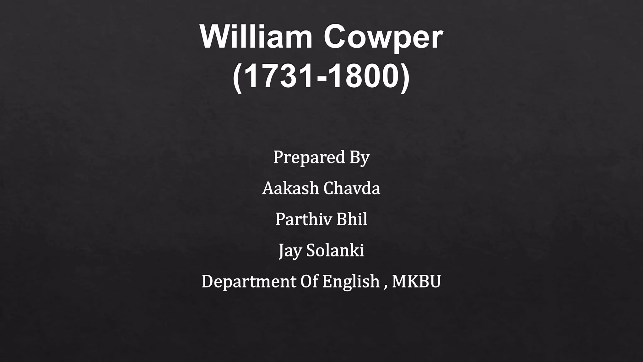William Cowper | PPTX
