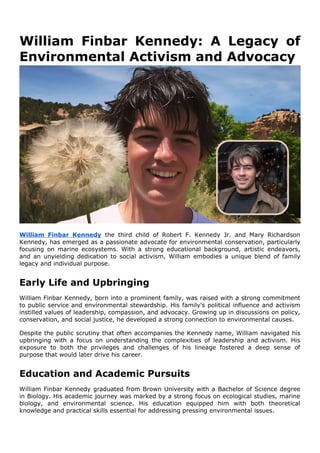 William Finbar Kennedy_ A Legacy of Environmental Activism and Advocacy ...