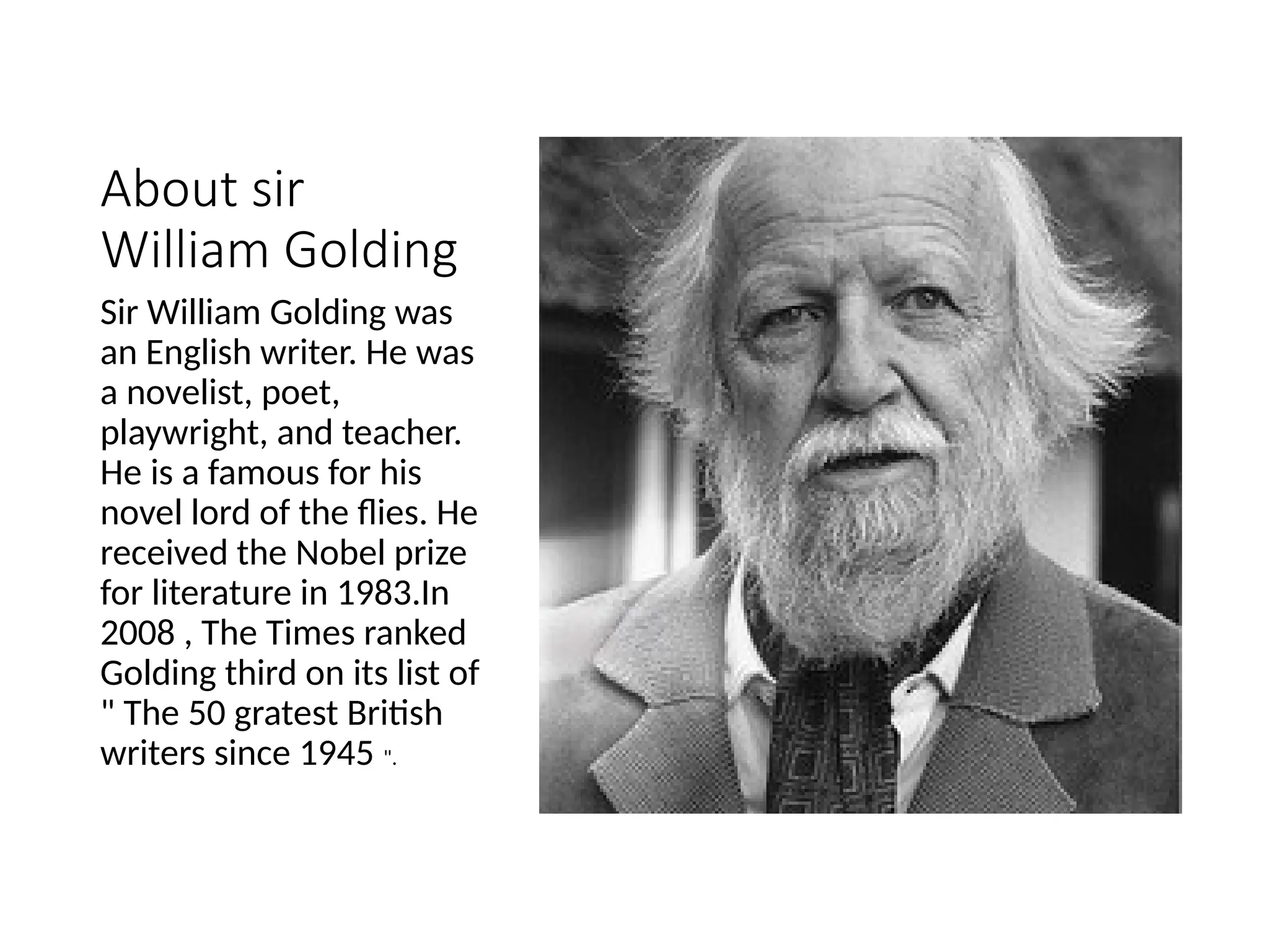 William Golding-WPS Office.pptx about William Golding | PPTX
