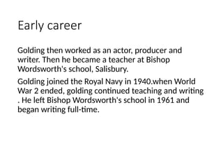 William Golding-WPS Office.pptx about William Golding | PPT