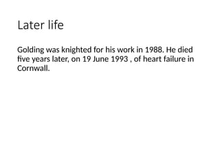 William Golding-WPS Office.pptx about William Golding | PPT