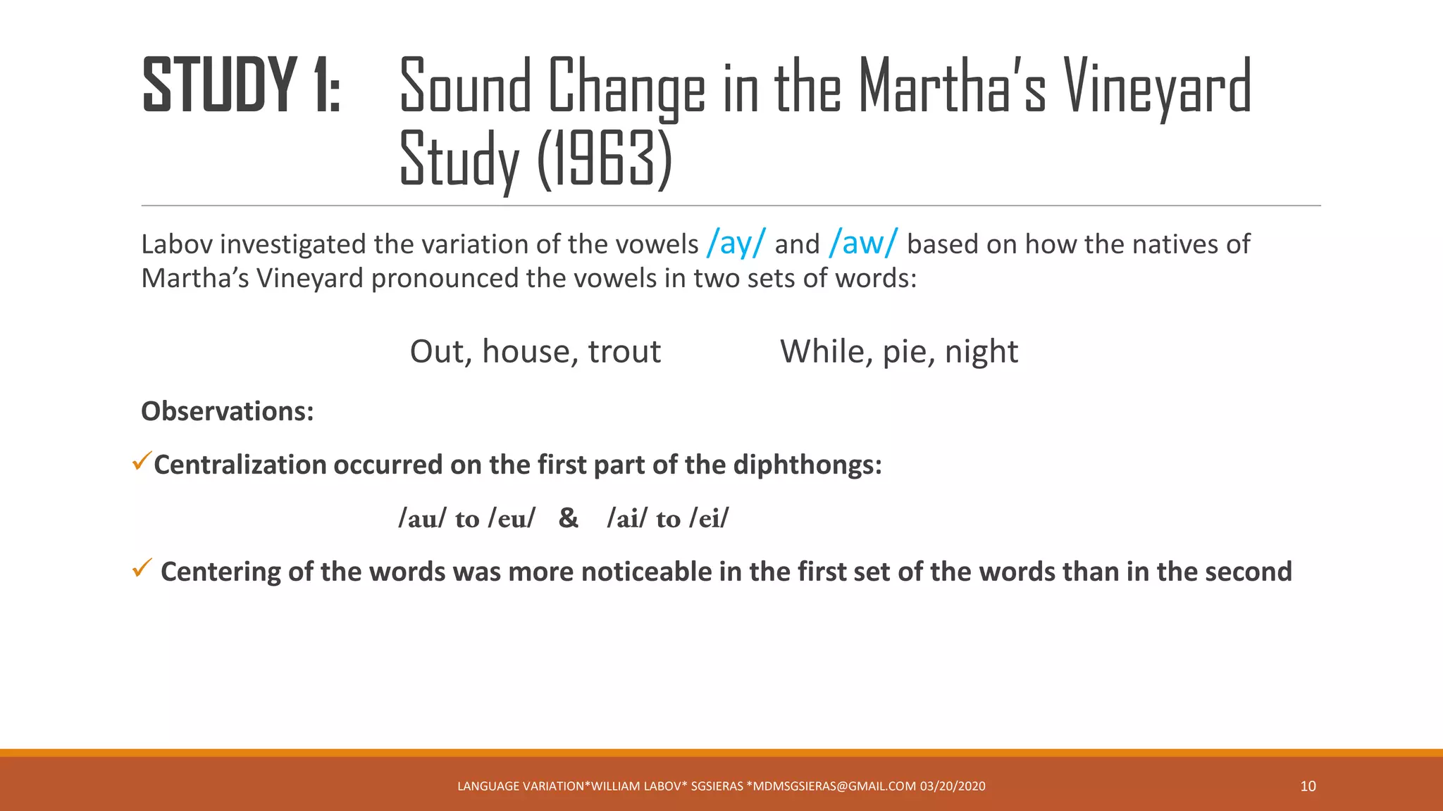 William labov: Language Variation and Change | PDF