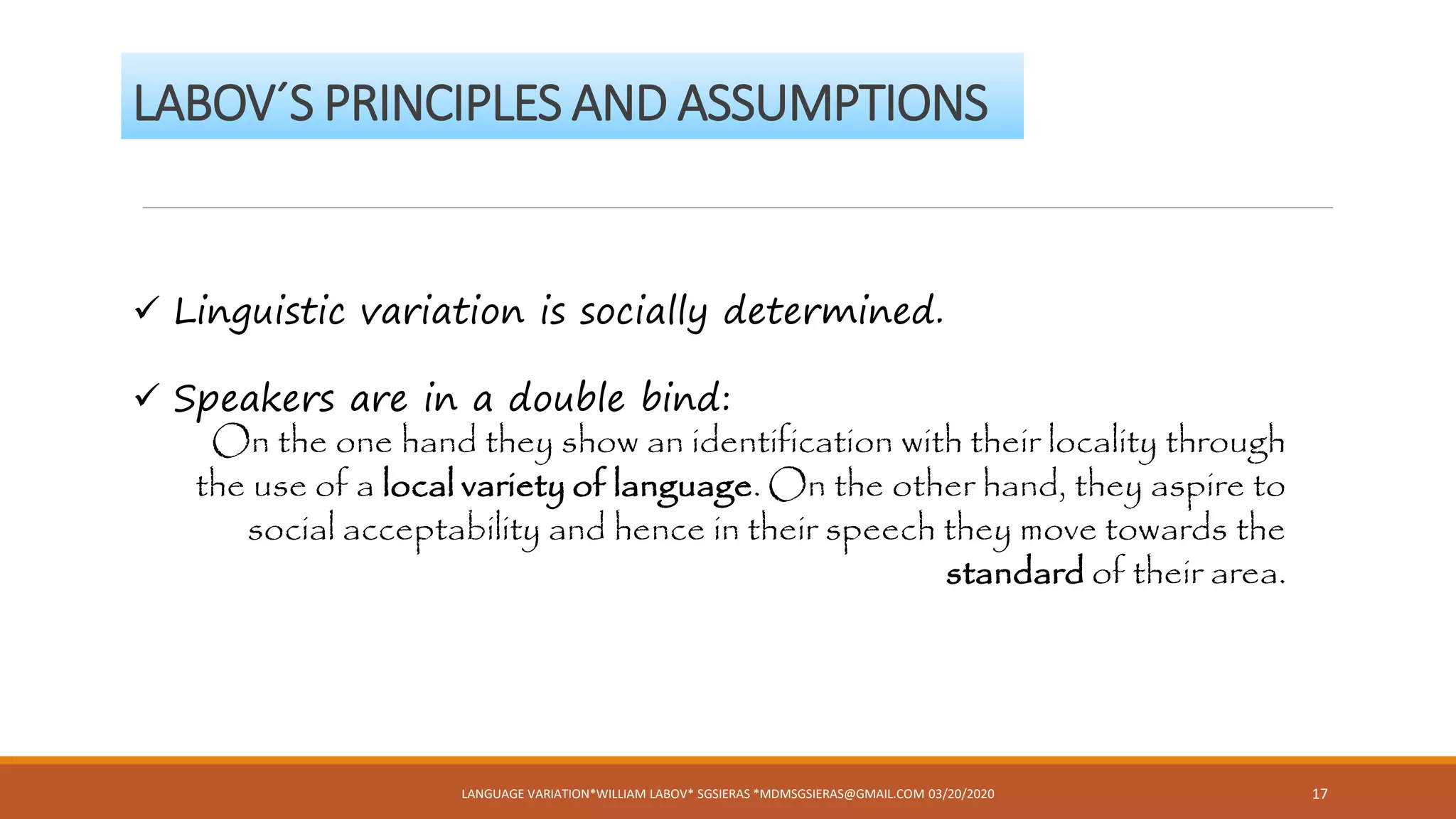 William labov: Language Variation and Change | PDF
