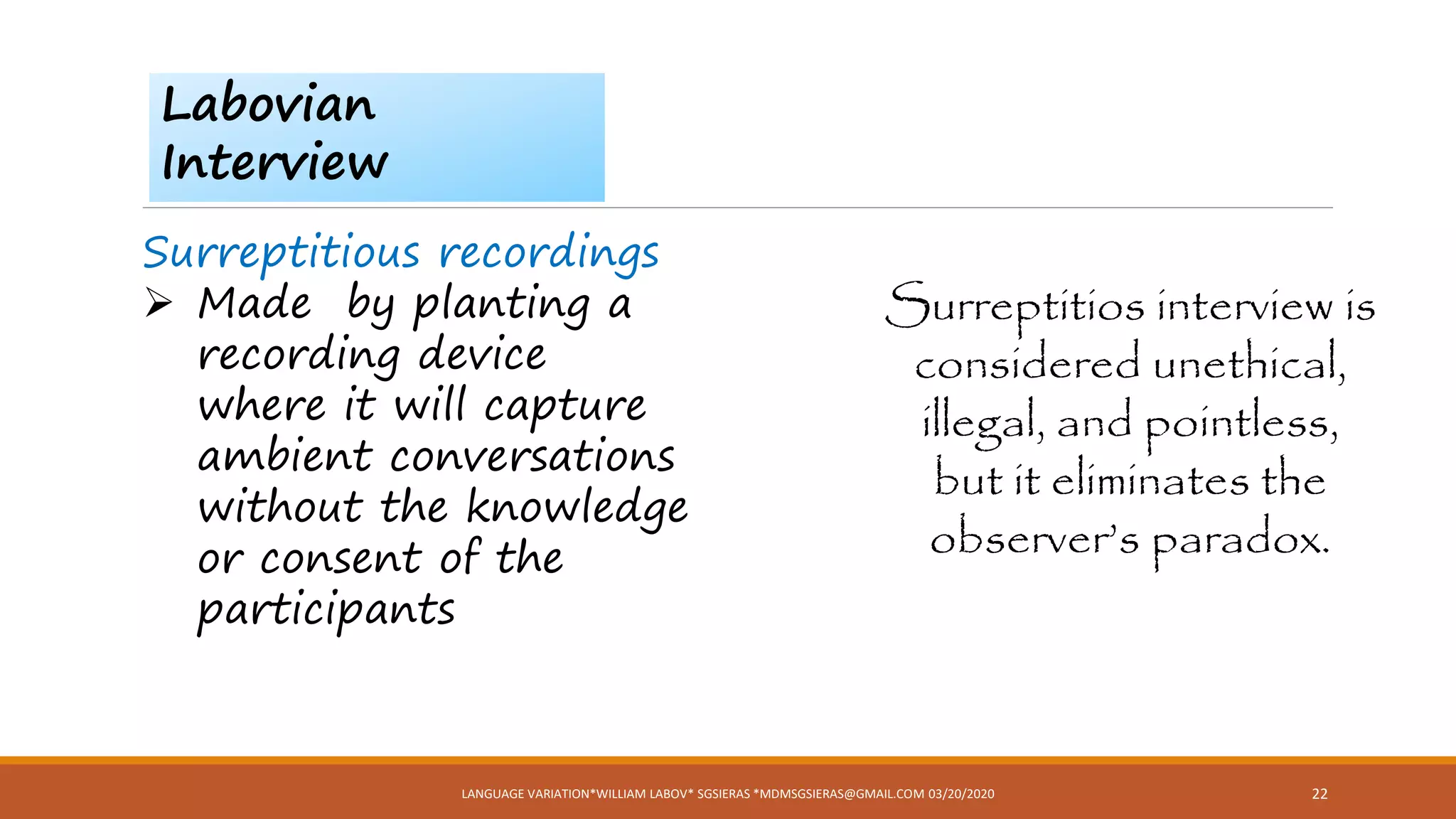 William labov: Language Variation and Change | PDF