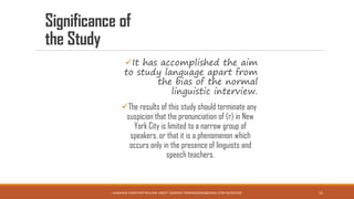 William labov: Language Variation and Change | PDF