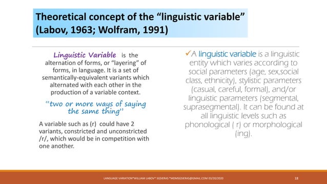 William labov: Language Variation and Change | PDF