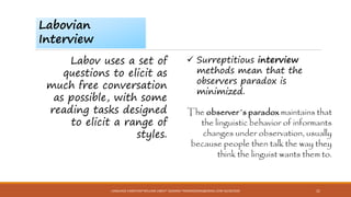 William labov: Language Variation and Change | PDF