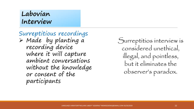 William labov: Language Variation and Change | PDF